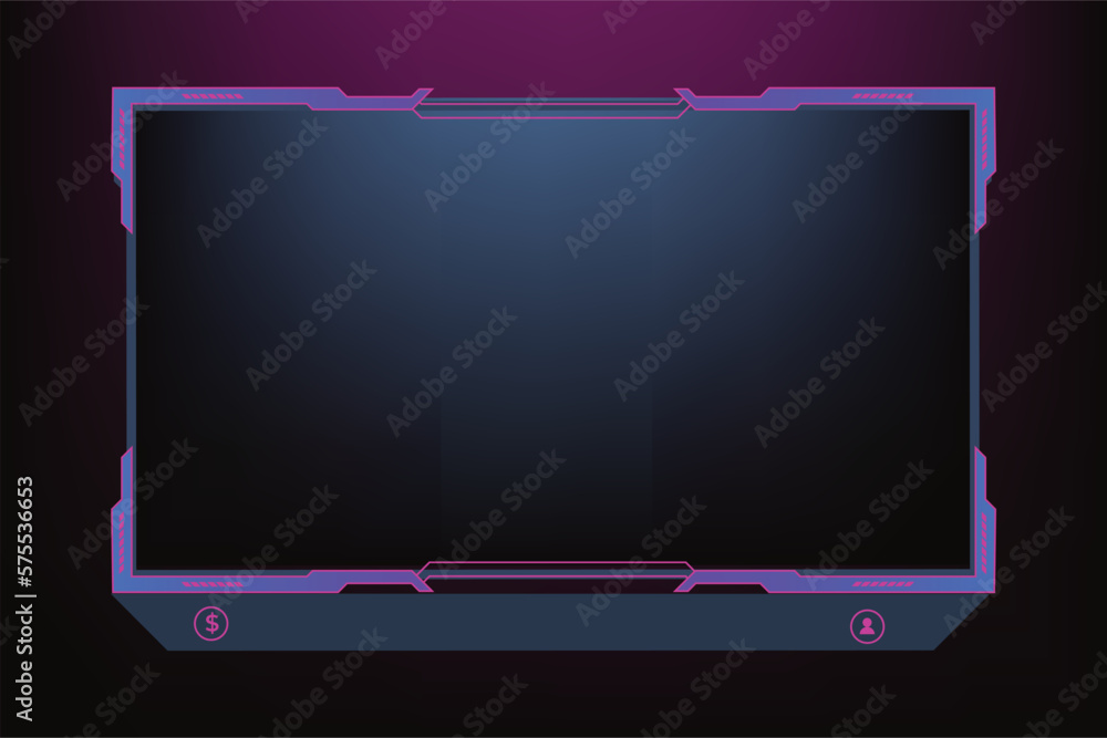 Live broadcast or streaming overlay panels with an offline screen ...