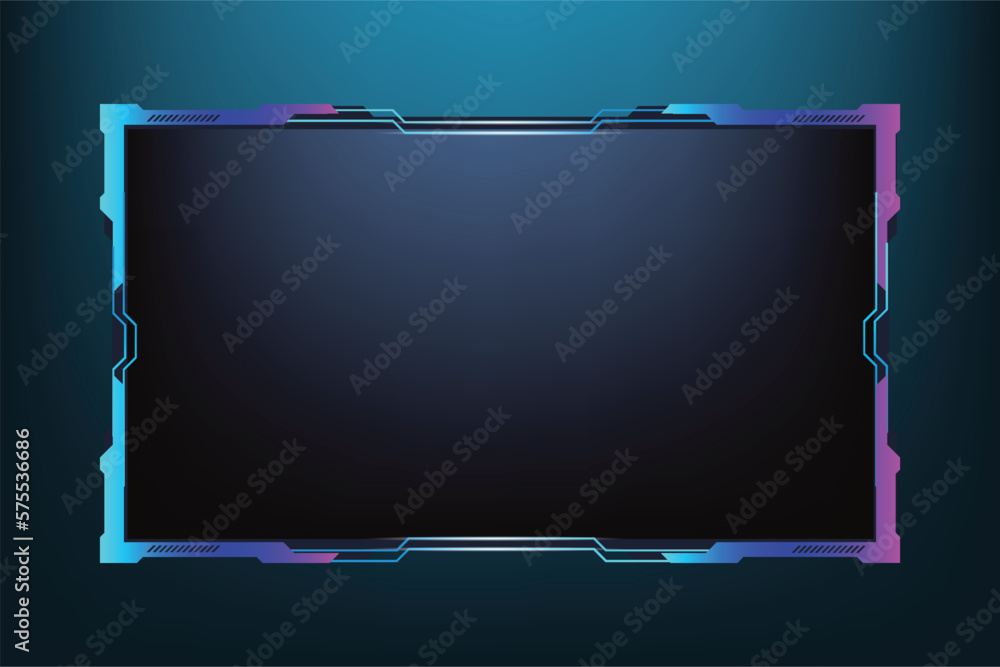 Colorful screen overlay frame design with purple and blue colors ...