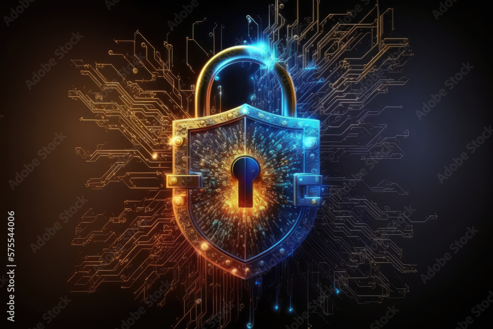 Cybersecurity as a concept, generative AI Stock Illustration | Adobe Stock