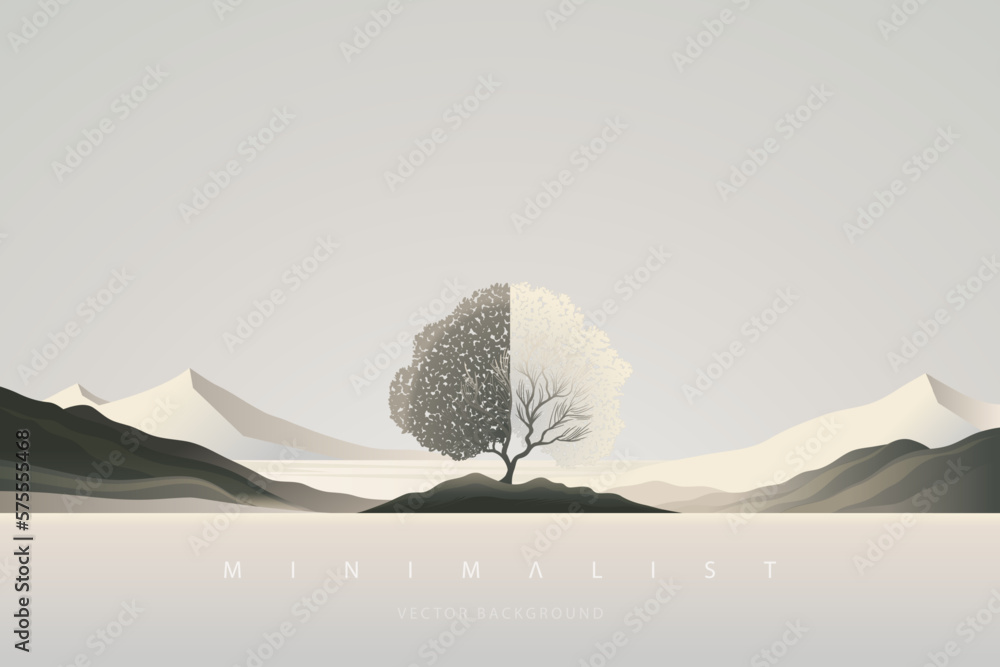 Minimalist landscape aesthetic background wallpaper. Creative modern ...