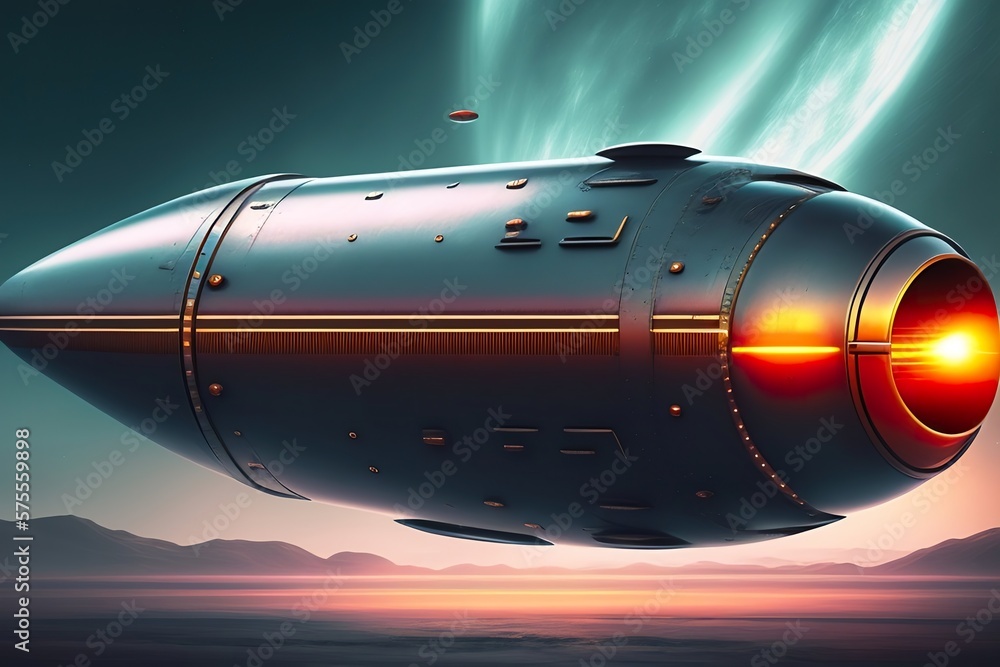 Futuristic Rocket Ships. Created with Generative AI, Artificial ...