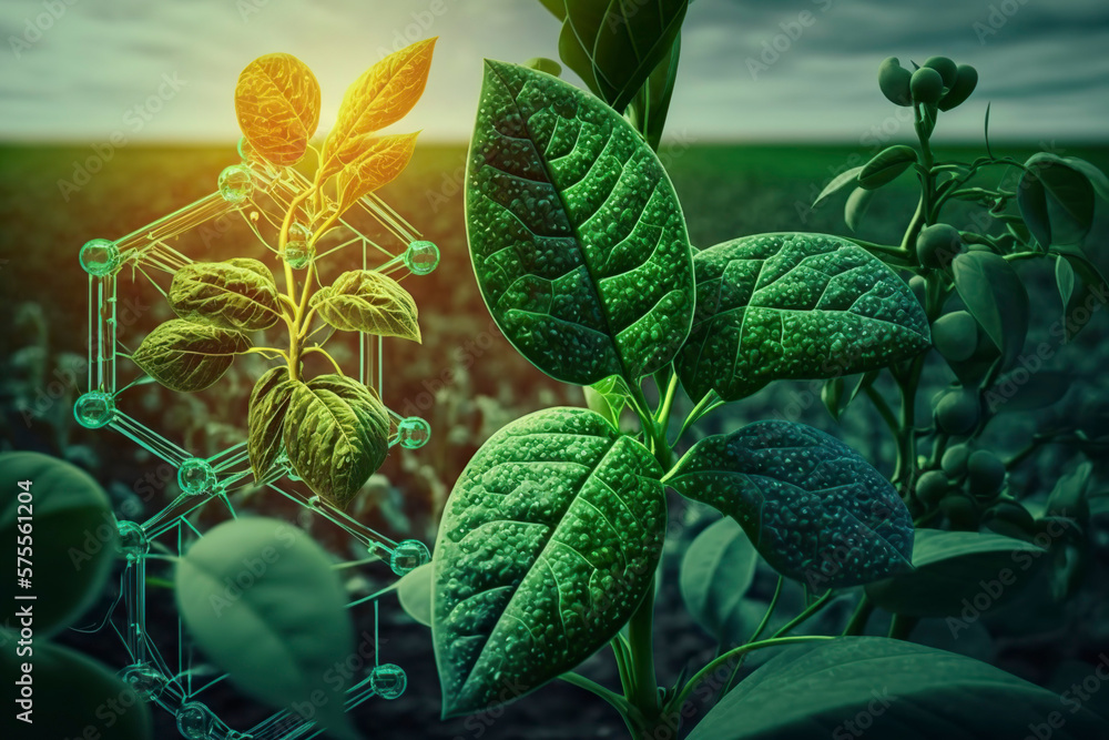 Agriculture and science. Conceptual illustration for bio laboratory ...