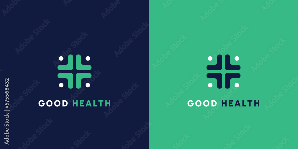 Illustration of the Cross Good Health abstract logo design Concept of a ...