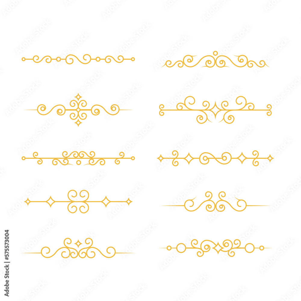 Set of luxury dividers. Ornate swirl borders In the vector, there are ...