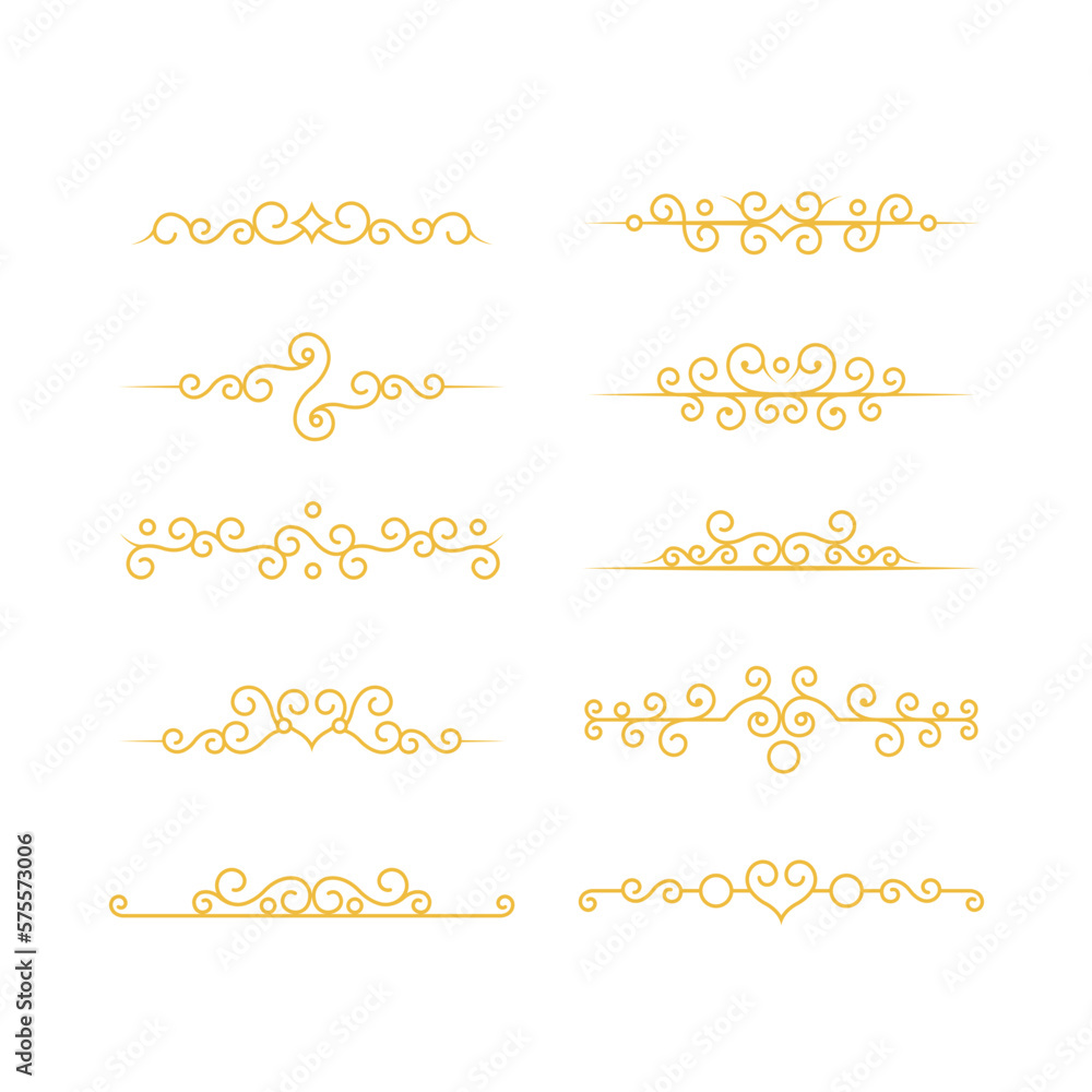 Set of luxury dividers. Ornate swirl borders In the vector, there are ...