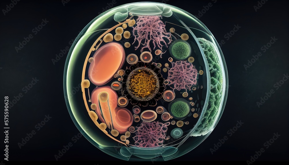 Detailed Microscopic Image of a Human Cell - Structure and Functions ...