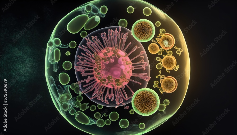 Detailed Microscopic Image of a Human Cell - Structure and Functions ...