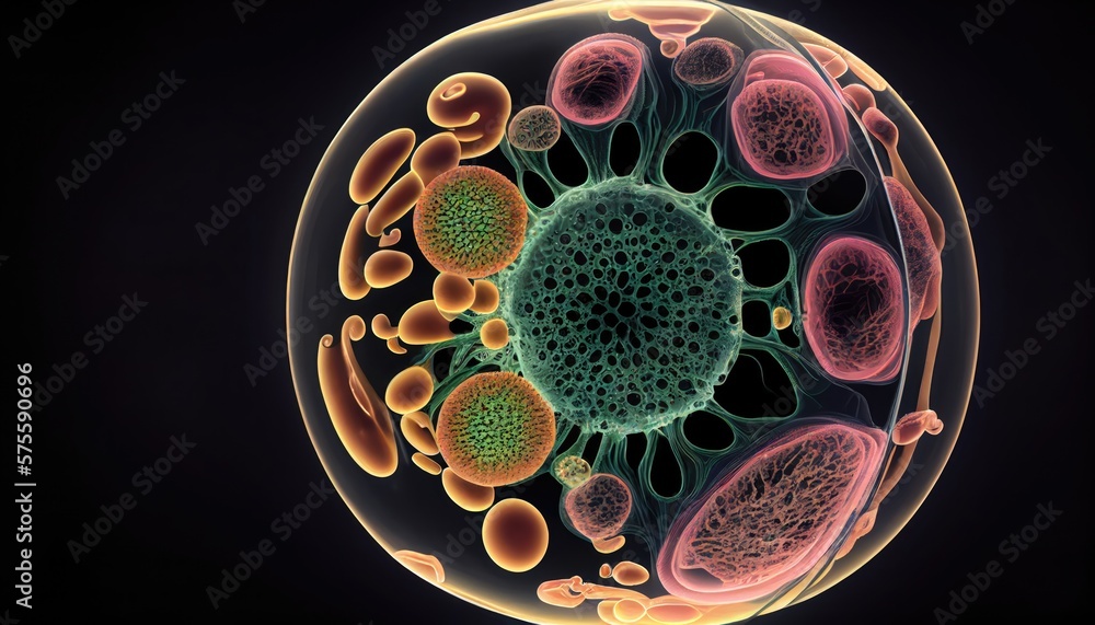 Detailed Microscopic Image of a Human Cell - Structure and Functions ...