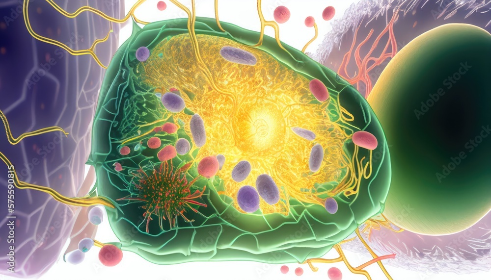Detailed Microscopic Image of a Human Cell - Structure and Functions ...