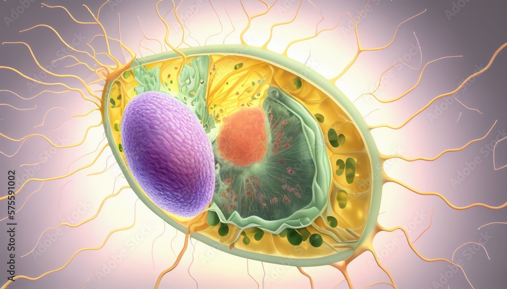 Detailed Microscopic Image of a Human Cell - Structure and Functions ...