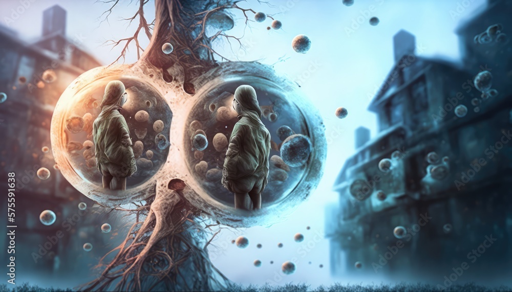 Mitosis. Abstract Representation of Human Cell Division - Artistic ...