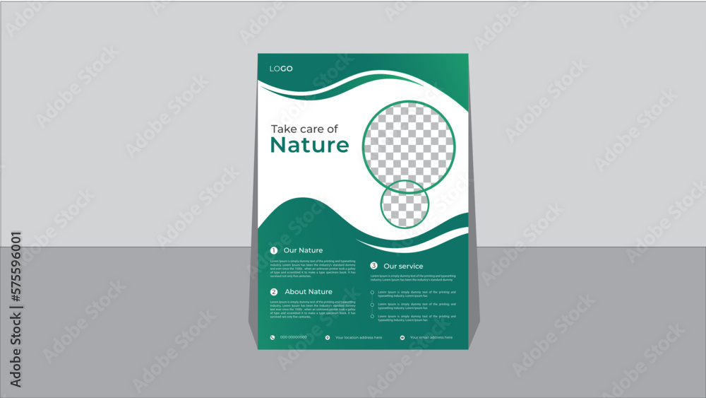 Vector Nature flyer design, poster design nature, Modern green nature ...