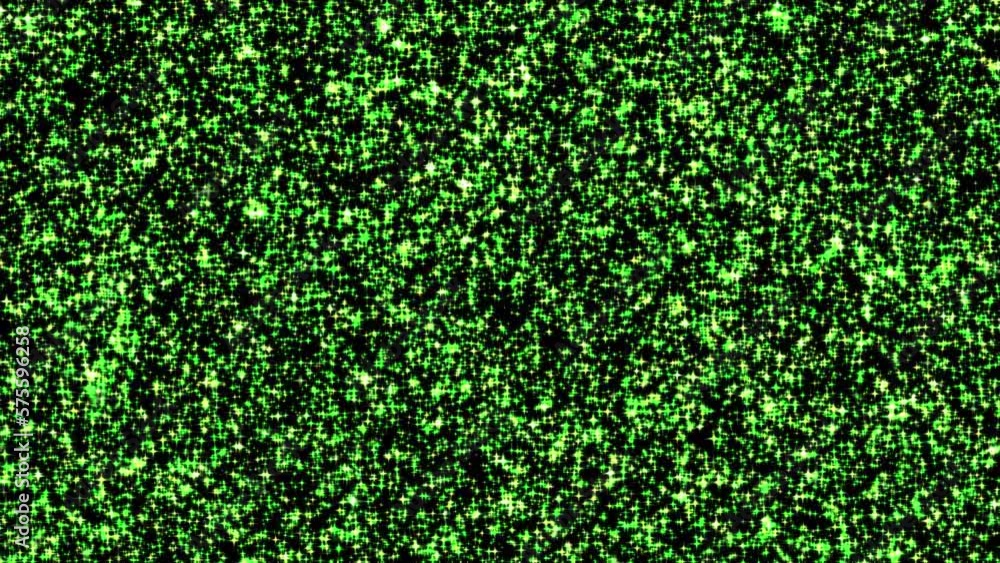 Motion loop 4k background of shiny green blurred particles blinking and ...