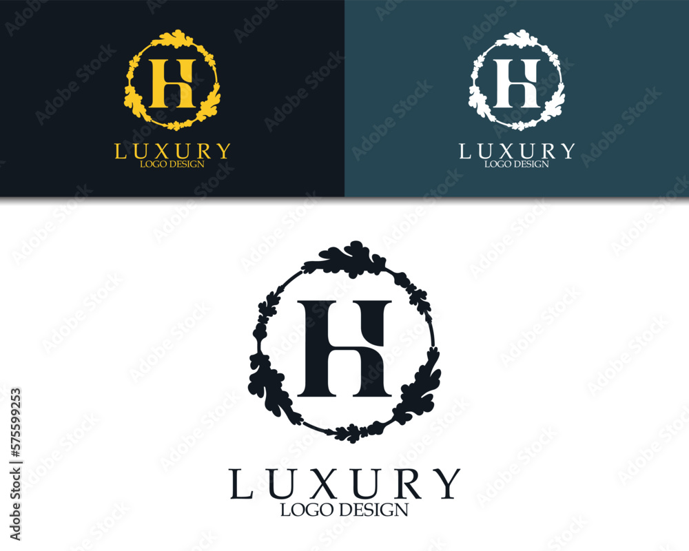 letter H luxury logo design,suitable for brand identity,logo boutique ...
