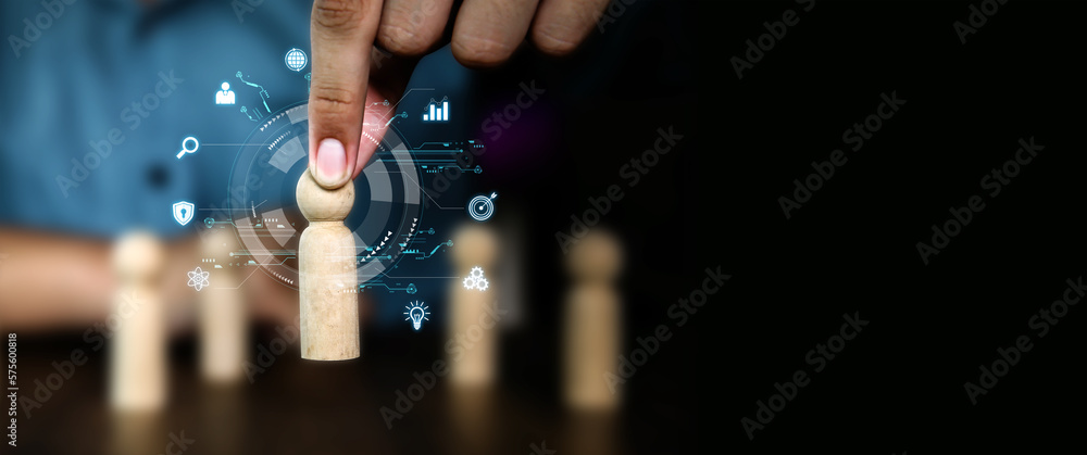 Hand choose wooden doll stand out first the group concept of ...