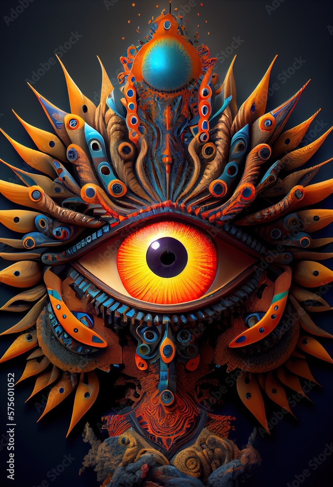 Generative AI illustration of higher, yoga relax chill out dmt visions ...