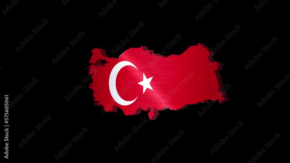 3D animation of Turkey map rotating, isolated by alpha channel ...