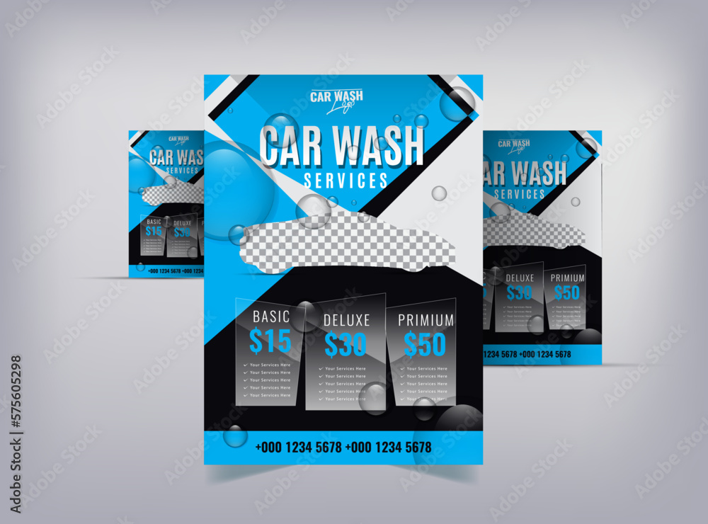 Car Wash Flyer Design in Template. Cleaning Service Leaflet Design ...