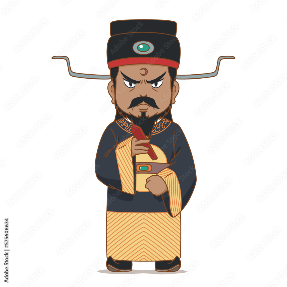 Cartoon characters of ancient Chinese judge. Bao Zheng. Stock Vector ...