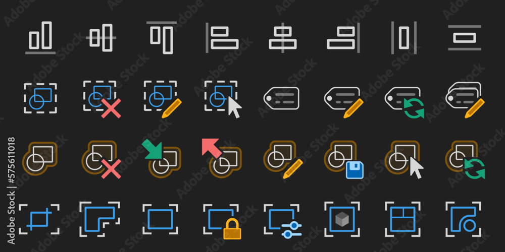 CAD Icons Stock Vector | Adobe Stock