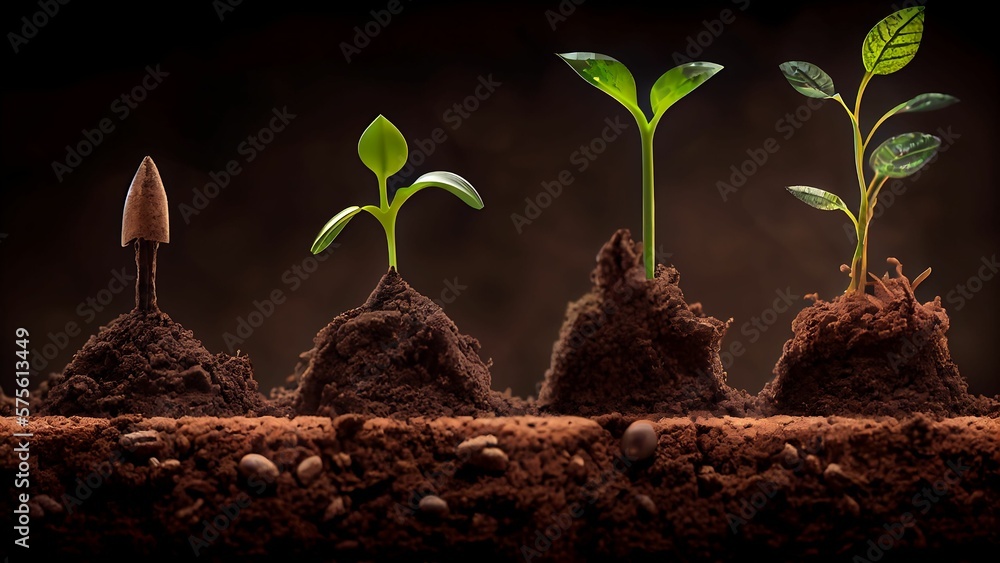 Planting tree infographic. Evolution concept. Sprout, plant, tree ...