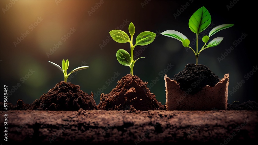 Planting tree infographic. Evolution concept. Sprout, plant, tree ...