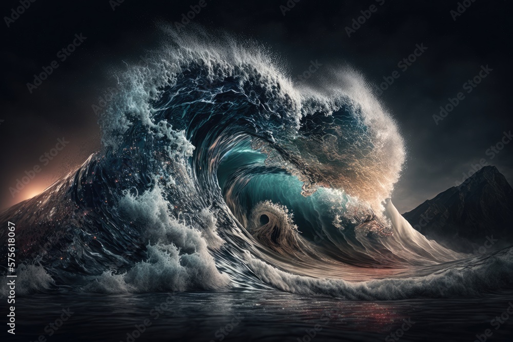 Tsunami - The Unstoppable Monster of the Sea Generative AI Stock ...