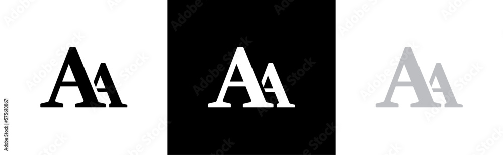 font size icon. font preview symbol signs, vector illustration Stock ...