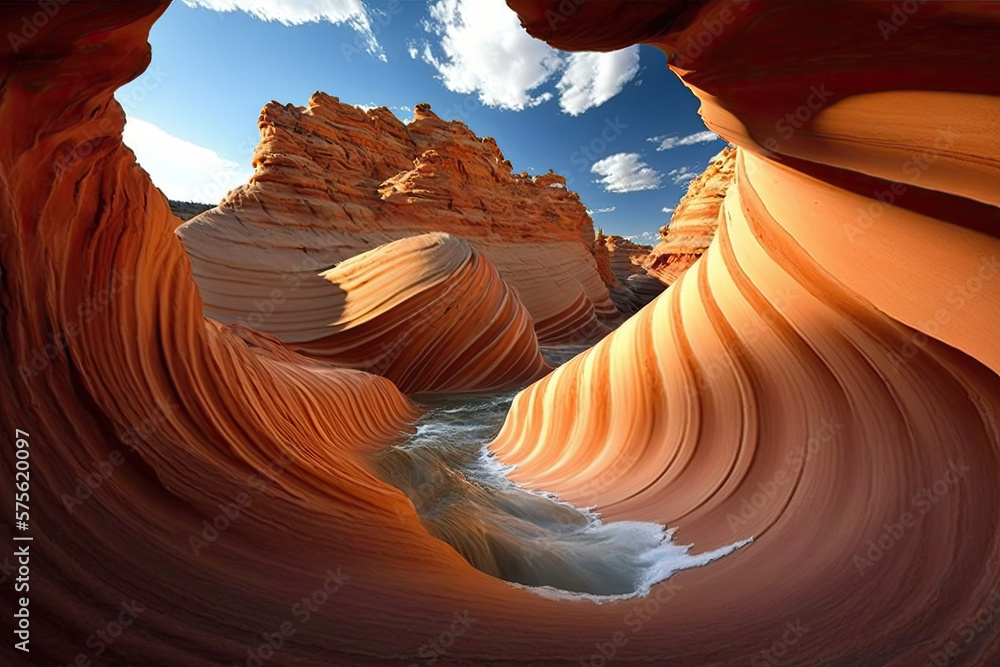 Ilustracja Stock: Arizona's renowned Wave Trail. The geological artwork ...