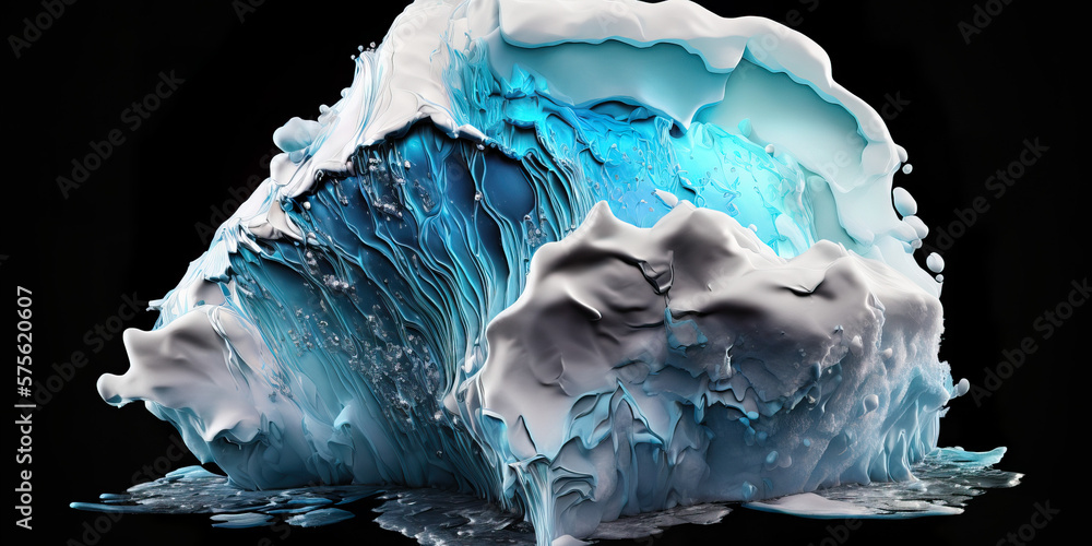 Melting Ice Cap in Hyper-Realistic Image: A Stunning Display of Climate ...