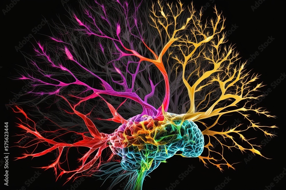 Multicolor synapses neural communication in the human brain. The human ...
