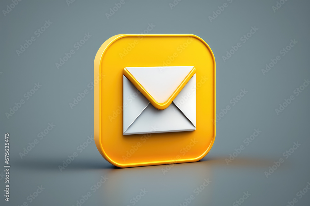 simple 3d business mail newsletter emoji icon render made by generative ...