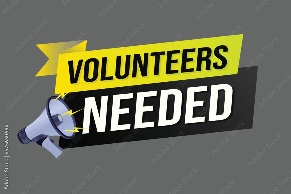 Volunteers needed word concept vector illustration with lines 3d style ...