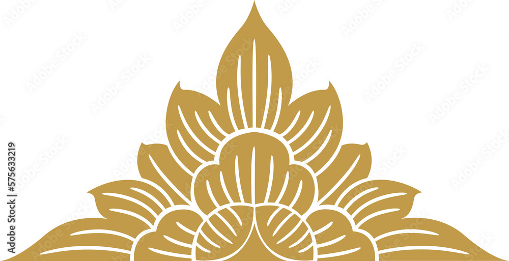 Gold lotus art and flower style asian art luxury buddhism temple ...