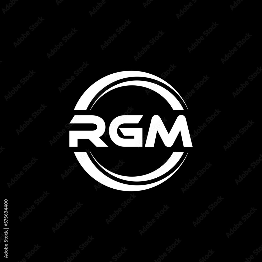 RGM letter logo design with black background in illustrator, vector ...