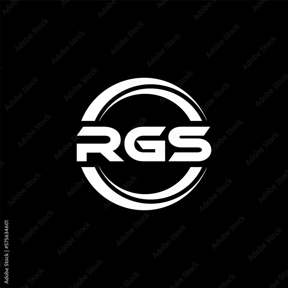 RGS letter logo design with black background in illustrator, vector ...