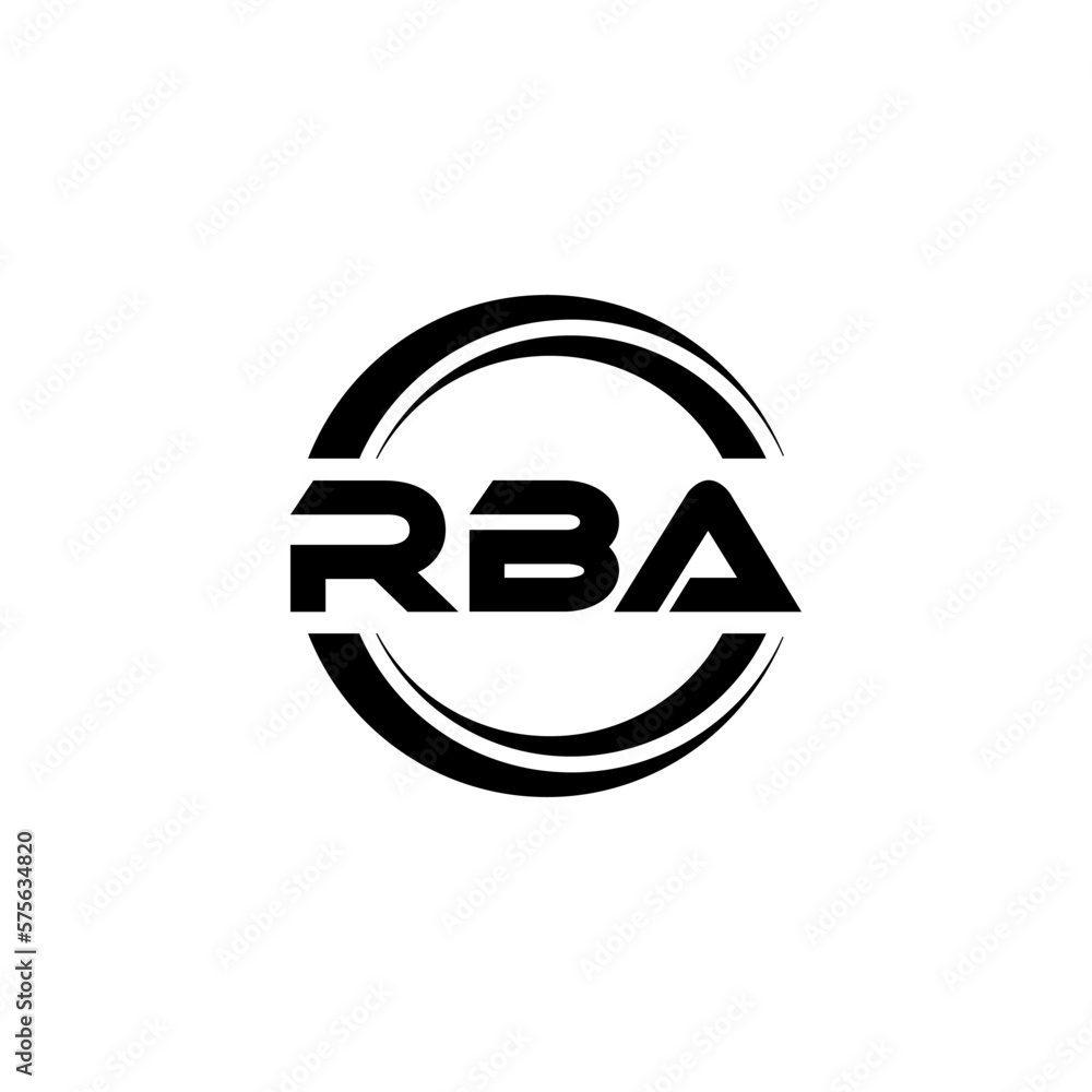 RBA letter logo design with white background in illustrator, vector ...