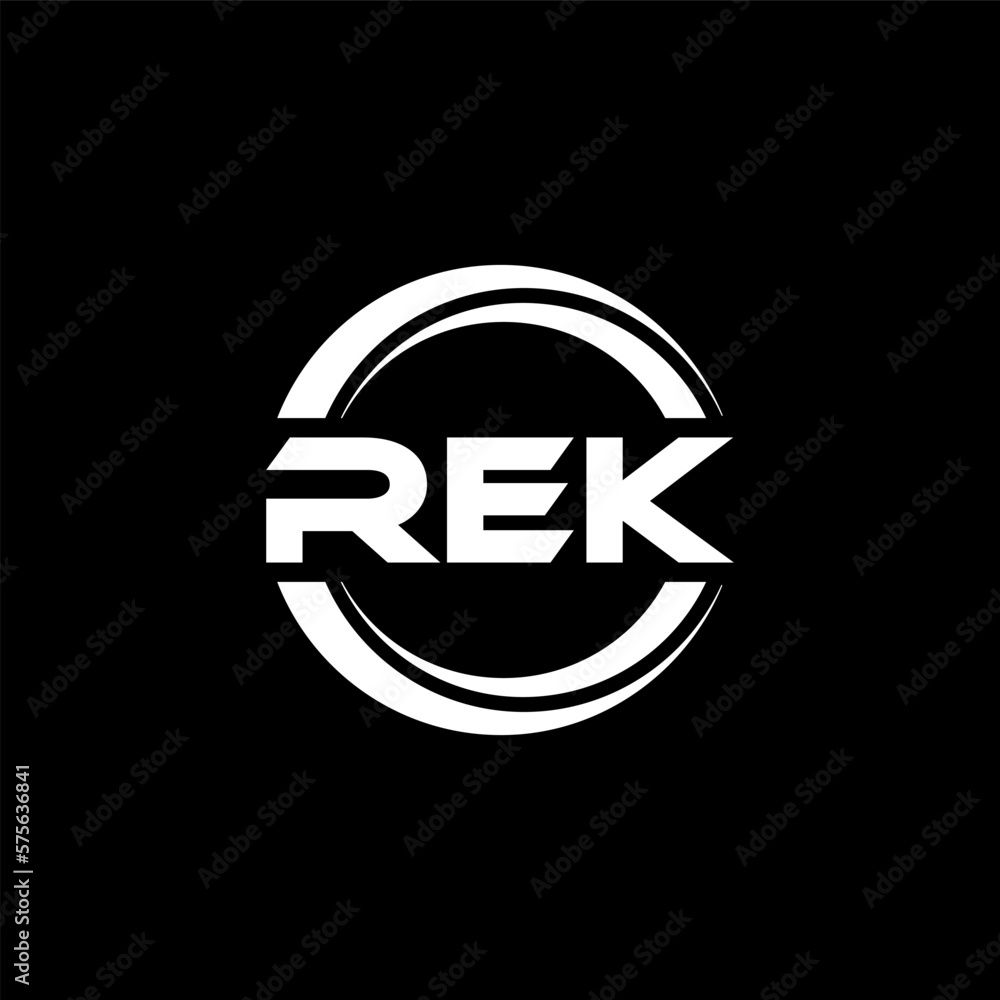 REK letter logo design with black background in illustrator, vector ...