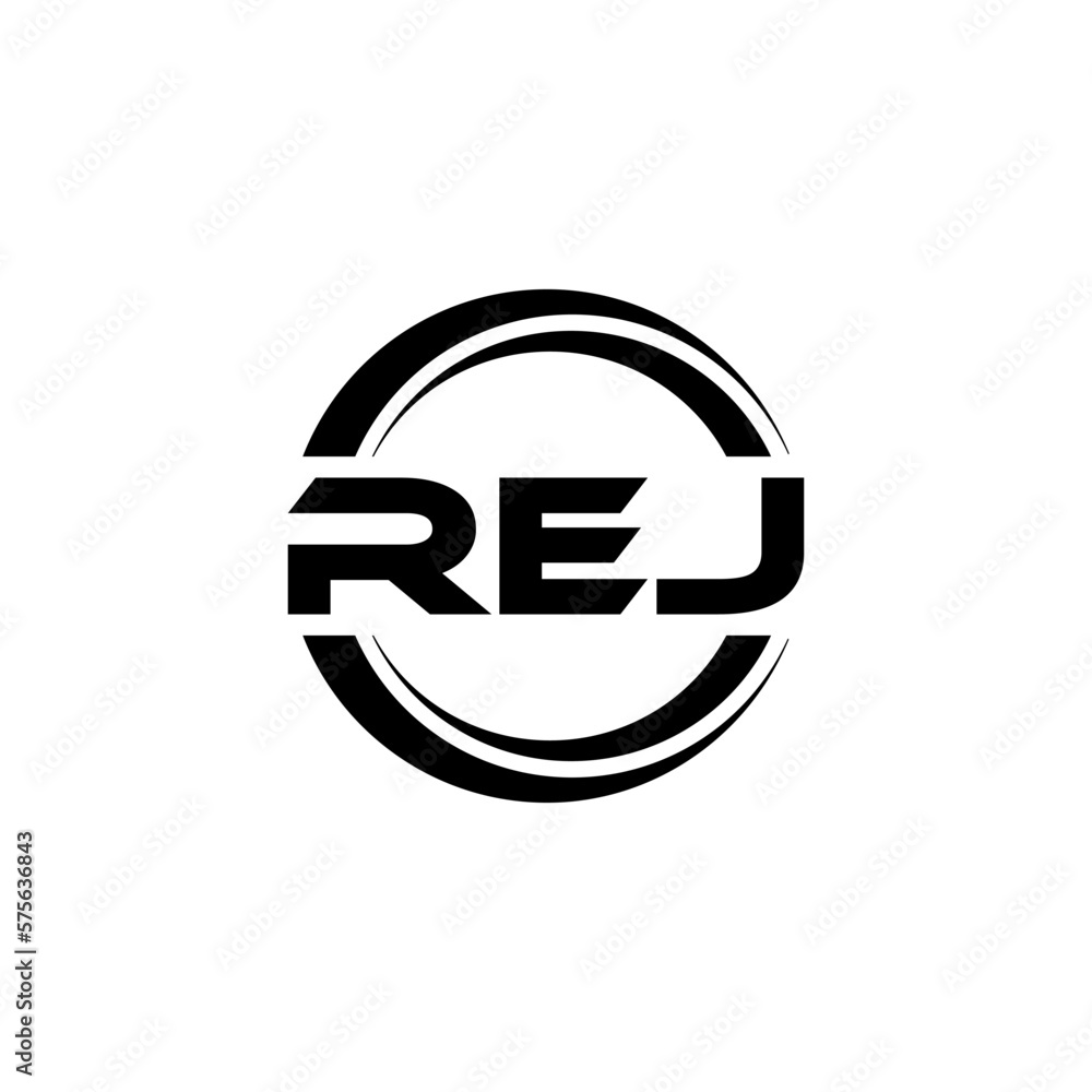 REJ letter logo design with white background in illustrator, vector ...