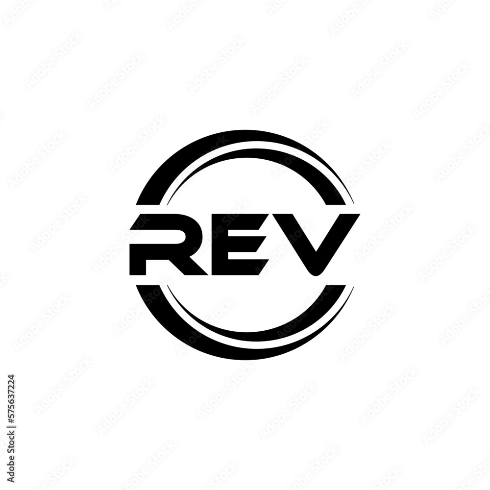 REV letter logo design with white background in illustrator, vector ...