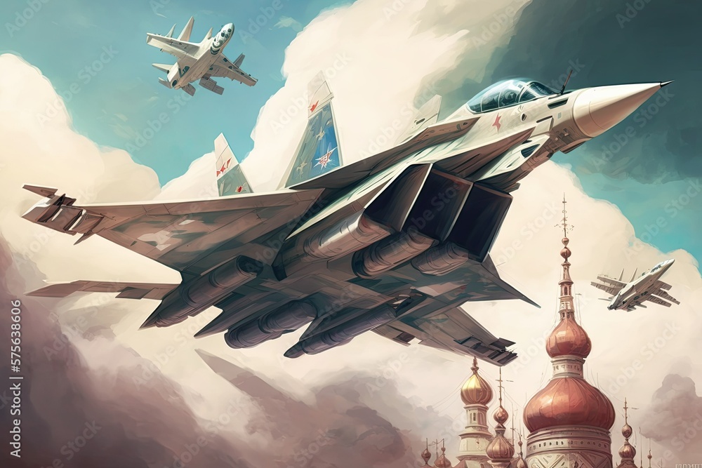 In this image, members of the Russian Air Force perform acrobatics ...