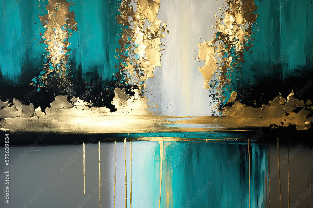 Generative AI illustration of abstract oil painting on textured canvas ...