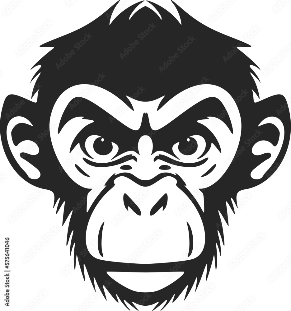 Beautiful black and white primate logo vector for your company's ...