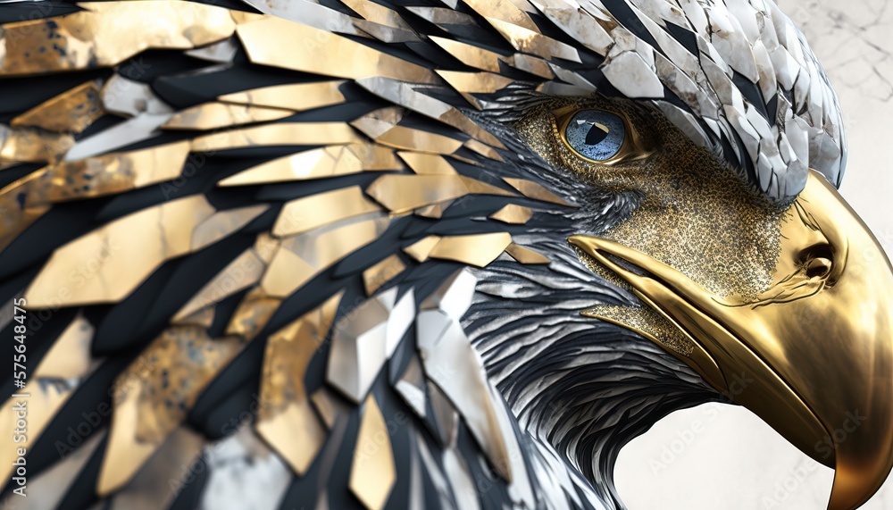Photo & Art Print Eagle face abstract texture background with cracks in ...