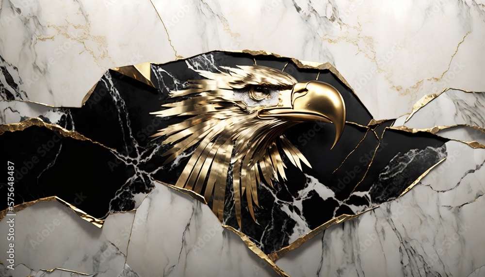 Eagle face abstract texture background with cracks in marble with ...