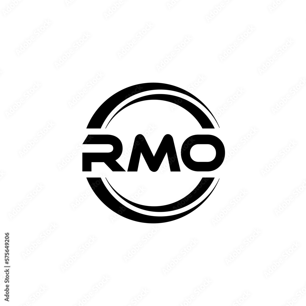 RMO letter logo design with white background in illustrator, vector ...