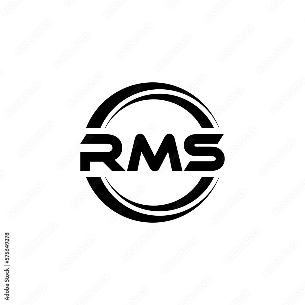 Vecteur Stock RMS letter logo design with white background in ...