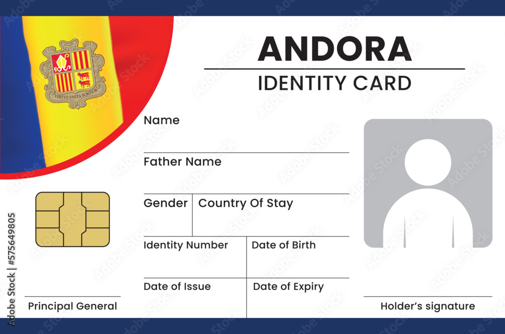Andora Identity Card and National Identity Card Design Stock Vector ...