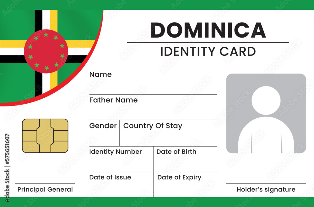 Dominica Identity Card and National Identity Card Design Stock Vector ...