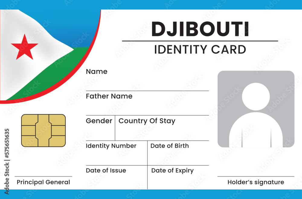 Djibouti Identity Card and National Identity Card Design Stock Vector ...